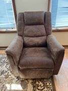 (H2) 2 Brown Micro Suede Recliner Chairs - Kraft Auction Service, LLC