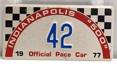 1977 Indy 500 Official Pace Car License Plate - Kraft Auction Service, LLC