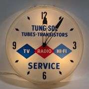 Vintage Tung-Sol Tubes-Transistors Lighted Clock - Kraft Auction ...