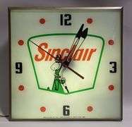 Restored Pam Sinclair Dino Lighted Clock - Kraft Auction Service, LLC
