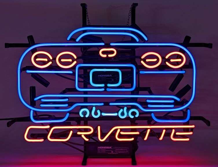 Chevrolet Corvette Rear End 3-Color Neon Sign 19in x 15in - Kraft ...
