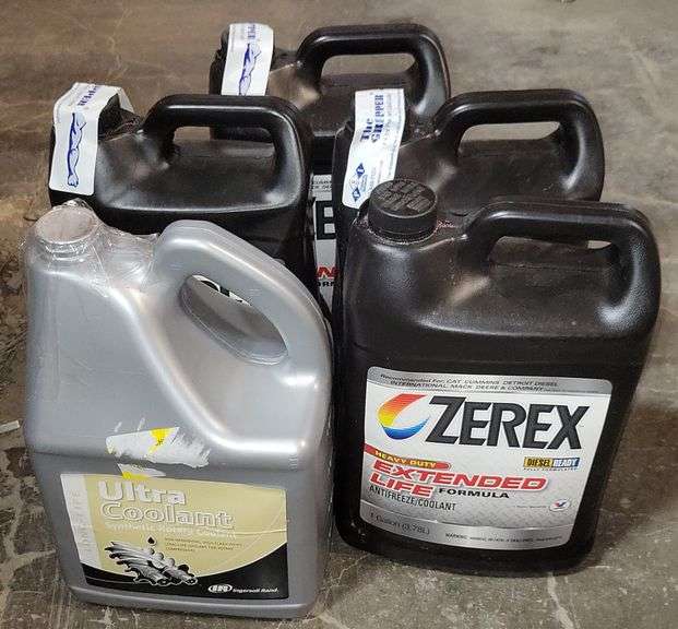4 Jugs Of ZEREX Heavy Duty Extended Life Coolant & 1 Jug Of IR Ultra ...