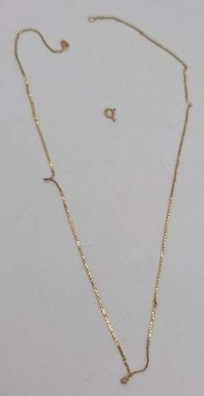 (MC) 14K Gold 14" Chain Necklace & Clasp - Kraft Auction Service, LLC