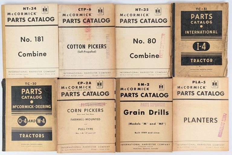 (8) IH Parts Catalogs - Kraft Auction Service, LLC