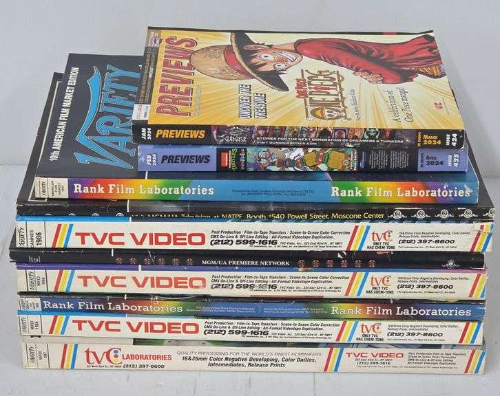 (W) 2 Copies Of "Previews" Magazine And 8 Copies Of Variety Magazines ...