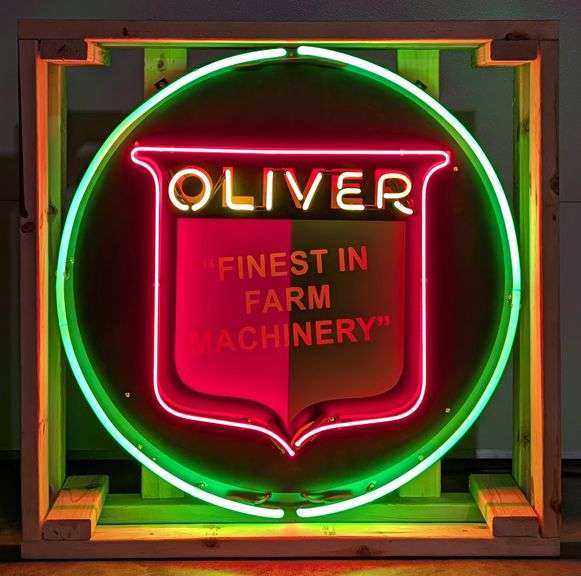 Custom Oliver "Finest In Farm Machinery" Neon Sign - Kraft Auction ...