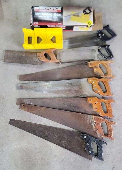 (XX) Task Force Mitre Box Hack Saw & Vintage Wood Saws - Kraft Auction ...
