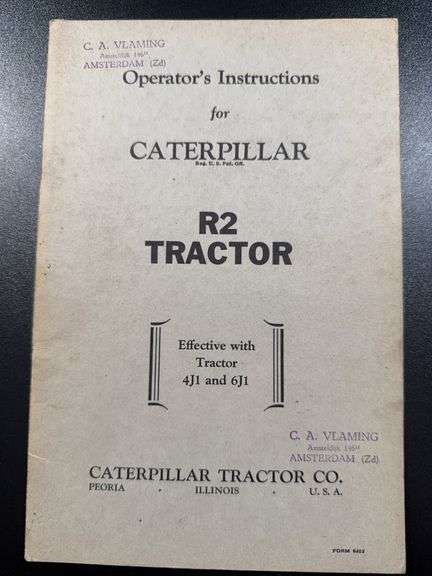(AD) Caterpillar R2 Tractor Operator’s Instructions Manual - Kraft ...