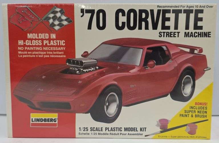 (AN) Lindberg 1970 Corvette Street Machine 1/25 Scale Model Kit - Kraft ...
