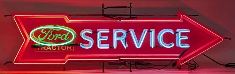 Custom Ford Service Arrow Neon Sign w/ Flasher - Kraft Auction Service, LLC