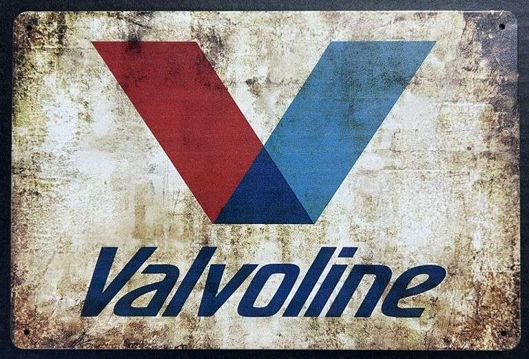 (AB) Valvoline Motor Oil Single Sided Metal Sign - Kraft Auction ...