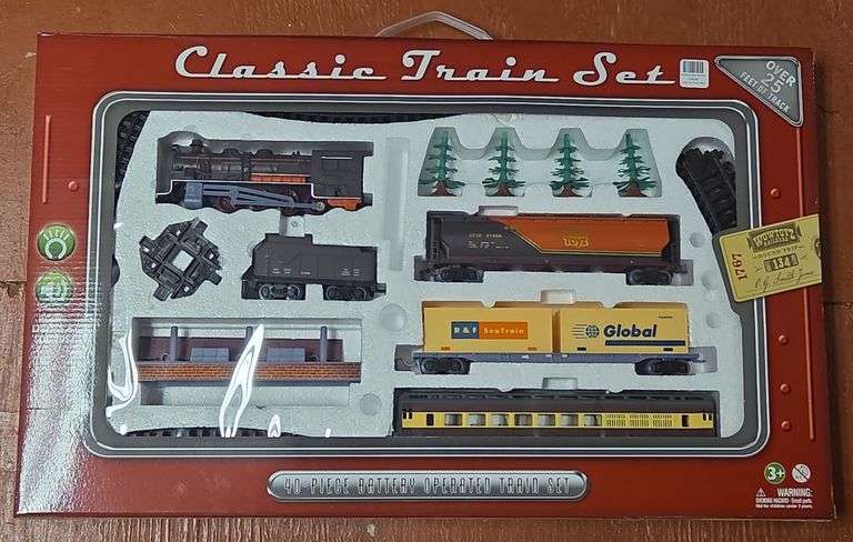 Wow Toyz Classic Train Set 40-Piece Battery Operated Train Set - Kraft ...