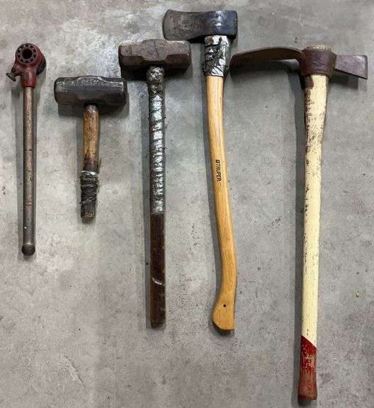 (AG) Assorted Hand Tools Sledge Hammers & Axes - Kraft Auction Service, LLC