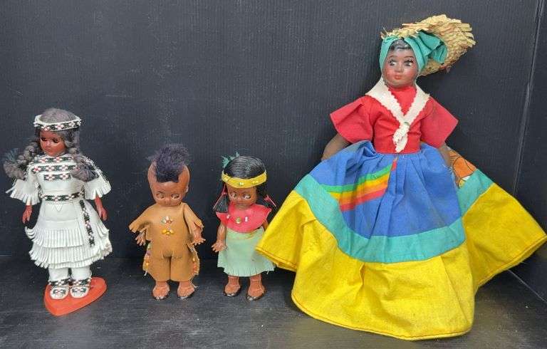 (J) Carlson Mohawk Princess Doll, 2 6” Plastic Native American Souvenir ...