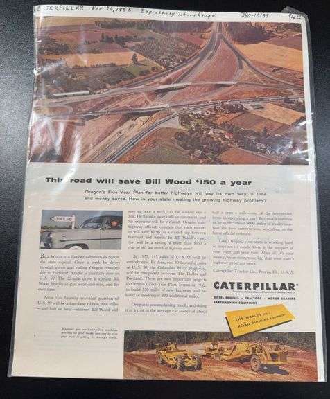 (AD) 1955 Caterpillar Advertising Poster - Kraft Auction Service, LLC