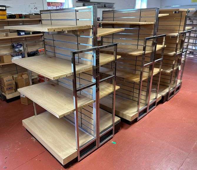 Double-Sided Multi-Tiered Retail Display/Sales Shelving Unit - Kraft ...