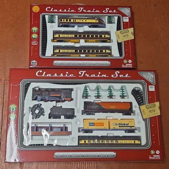 Wow Toyz Classic Train Set 20-Piece & 40-Piece Battery Operated Train ...