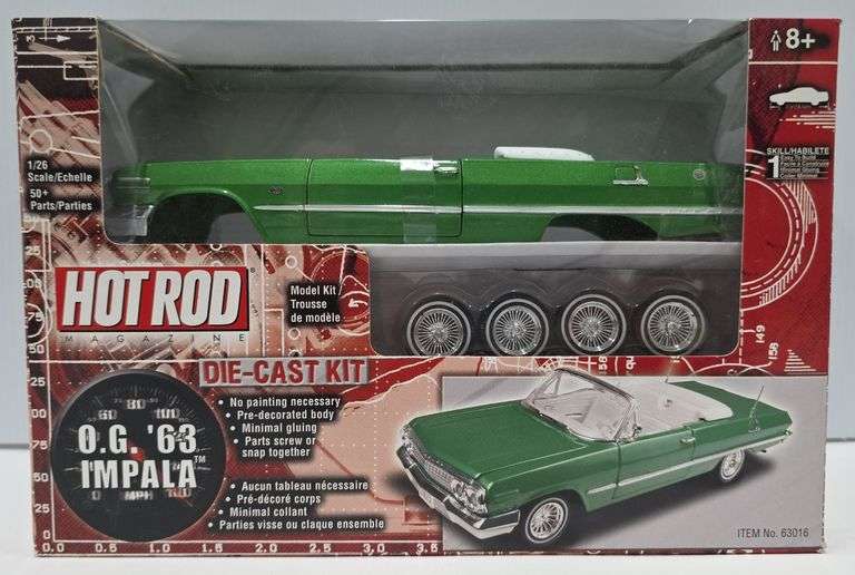 (AN) Hot Rod Magazine O.G. 1963 Impala 1/26 Die-Cast Model Kit - Kraft ...