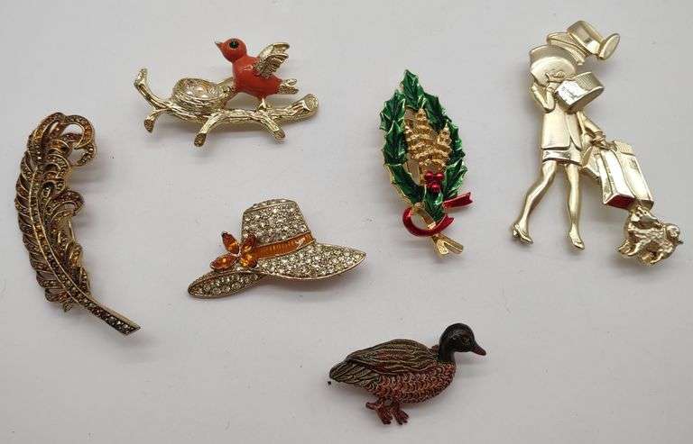 (E) Vintage Costume Pins - Kraft Auction Service, LLC