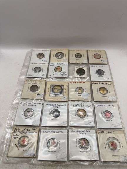 (E) 20 Vintage Pin Backs Buttons - Kraft Auction Service, LLC
