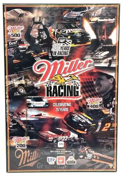 Miller Racing Vtg. Advertising Celebrating 25 Years National MS Wooden ...