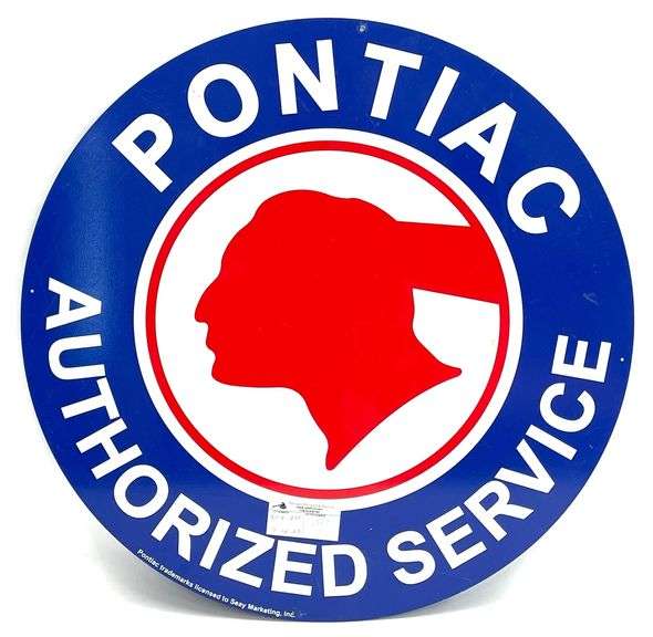 SS Metal Pontiac Authorized Service Sign - Kraft Auction Service, LLC