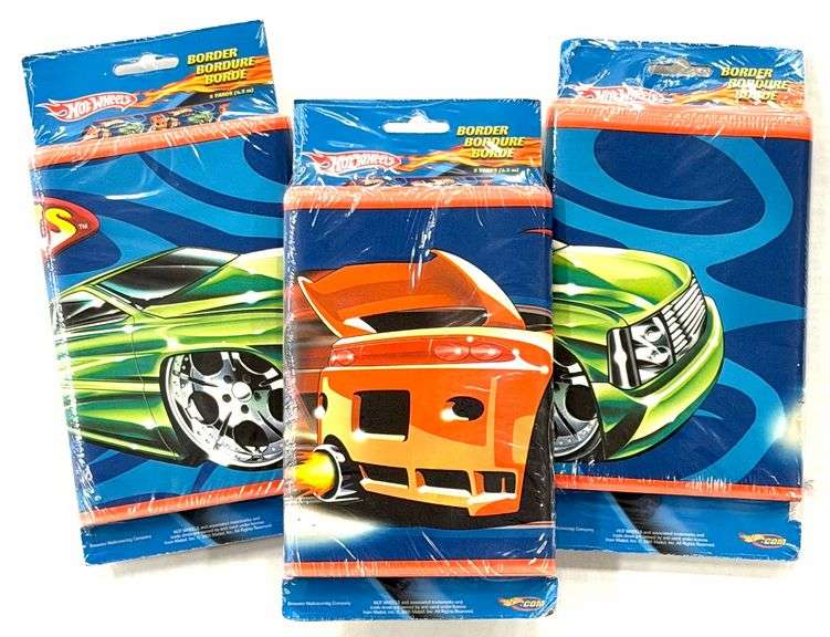 (3) 5yd Packs of Hot Wheels Decorative Wall Border - Kraft Auction ...