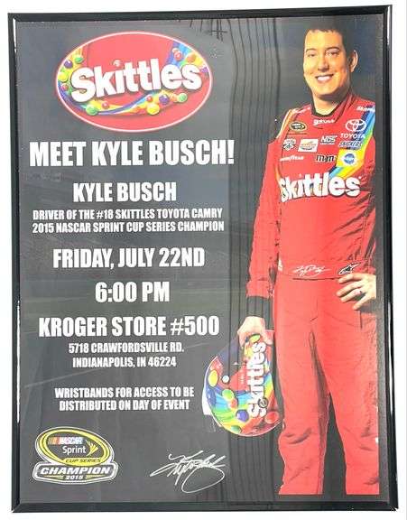 Autographed Framed Meet Kyle Busch Poster - Kraft Auction Service, LLC