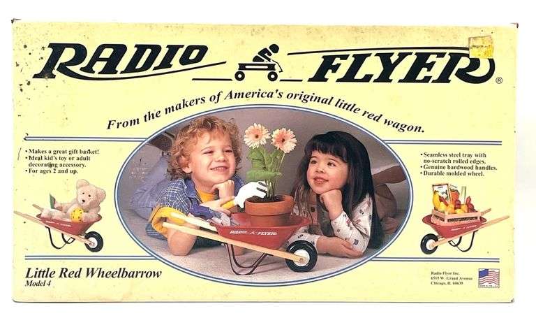 Radio Flyer Little Red Wheelbarrow Model 4 In Box - Kraft Auction ...