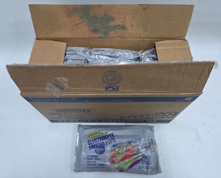 (ZZ) Box of Squincher Sqweeze Electrolyte Freezer Pops - Kraft Auction ...