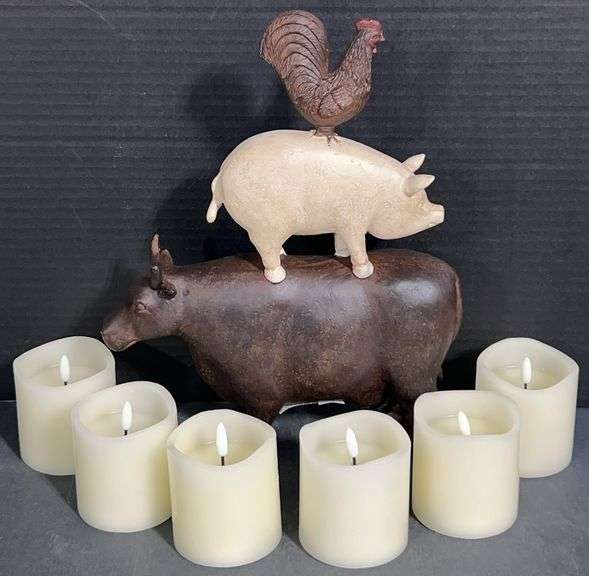 (CY) Litton Lane Brown Polystone Farm Animals Sculpture & S Collection ...
