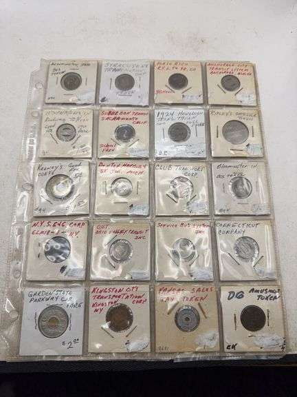 (E) Vintage Transportation Railroad Fare Token Coins - Kraft Auction ...