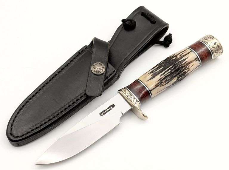 Custom Engraved Randall Model 26 Stag Pathfinder Knife w/ Sheath ...