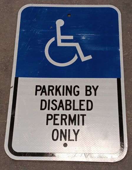 Parking By Disabled Permit Only Sign - Kraft Auction Service, LLC