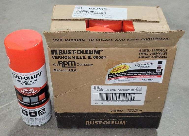 6 Cans Of Rust-Oleum Multi Purpose Enamel Spray Paint - Kraft Auction ...