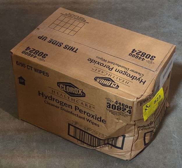 Box of Clorox Hydrogen Peroxide Cleaner Disinfectant Wipes - Kraft ...