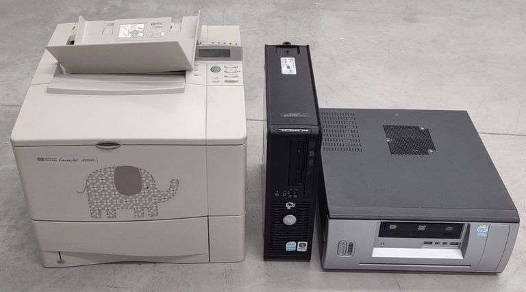 Hewlett-Packard LaserJet 4050N Printer And Two Dell Desktops - Kraft ...
