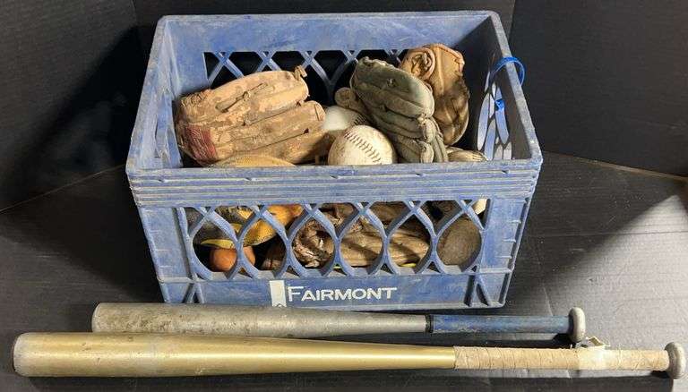 (AA) Fairmount Crate w/ Baseball Bats, Gloves, Balls, & More - Kraft ...