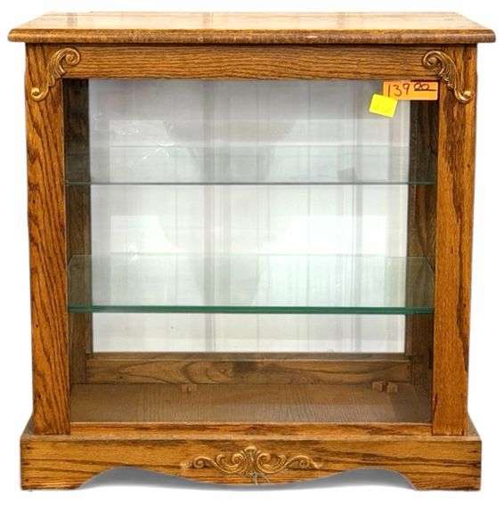 Oak Glass Curio Cabinet - Kraft Auction Service, LLC