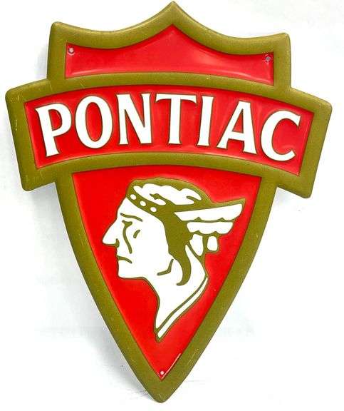 SS Metal Embossed Pontiac Sign - Kraft Auction Service, LLC