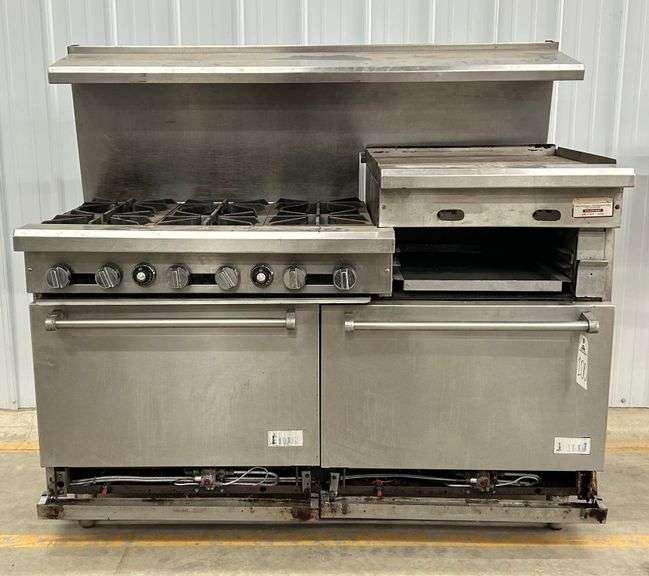 (A) Garland Commercial 6-Burner Gas Range Stove - Kraft Auction Service ...