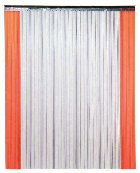 (ZZ) TMI 8’ x 8’ Strip Door, 12” Strip, 67% Overlap %, PVC, Ribbed ...