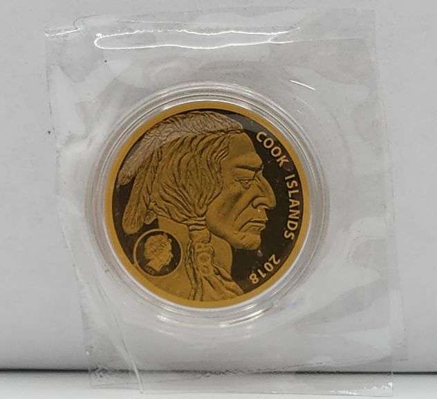 2018 Cook Islands $5.00 .999 Fine Gold Buffalo Coin - Kraft Auction ...