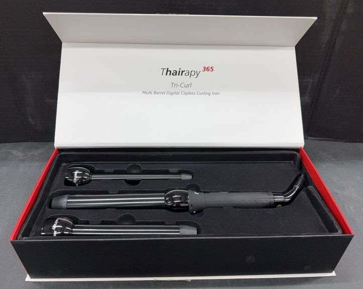 (R) Thairapy 365 Tri-Curl Multi Barrel Digital Clippers Curling Iron ...