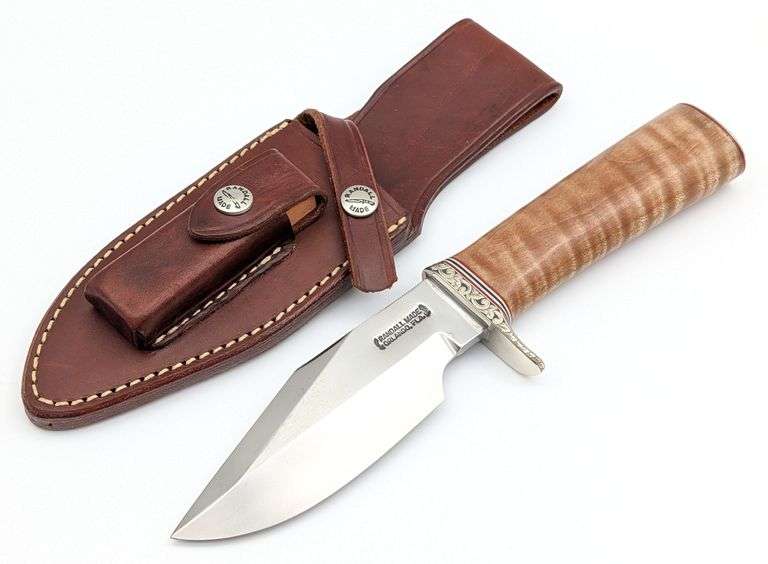 Custom Engraved Randall Model 19 5in Maple Bushmaster Knife w/ Sheath ...