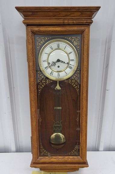 (Y) Harris & Mallow Wind-Up Wall Clock, Westminster w/Keys & Paperwork ...