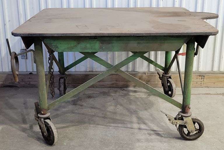 Heavy Duty Rolling Steel Welding Table - Kraft Auction Service, LLC