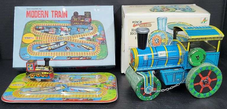 (J) Reproduction Tin Plated Kovap Road Roller Train & Mechanical Modern ...