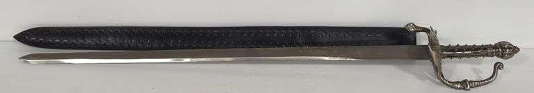 (Q) Vtg 40"L Pakistan Medieval Sword w/ Sleeve - Kraft Auction Service, LLC