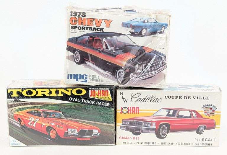 Vintage MPC 1978 Chevy Sportback, Jo-Han Cadillac Coupe Deville, and ...